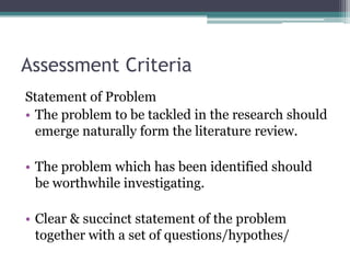 Thesis evaluation criteria | PPTX