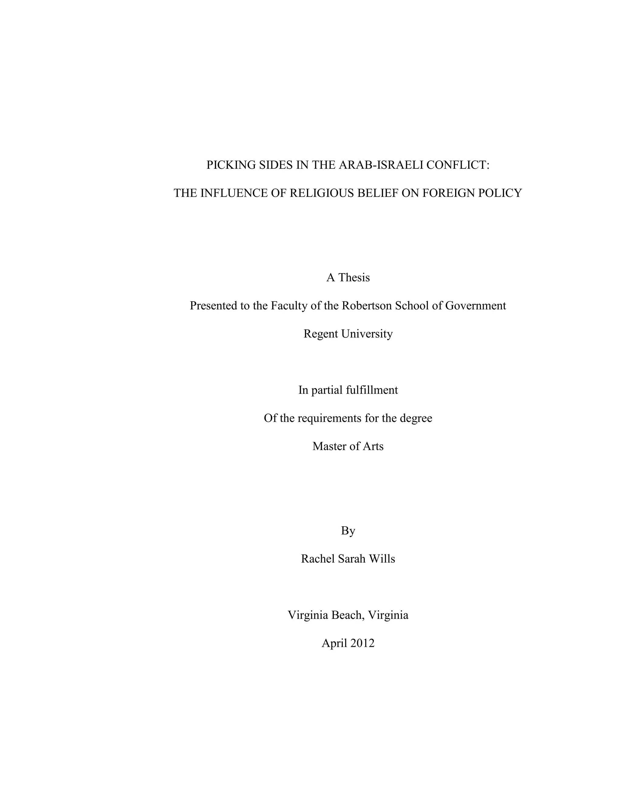 Sample of Master Thesis in Political Science | PDF