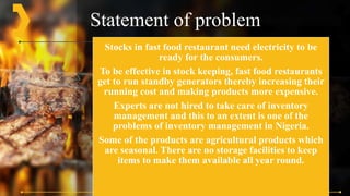 Inventory management in fast food restaurants | PPTX | Logistics | Business