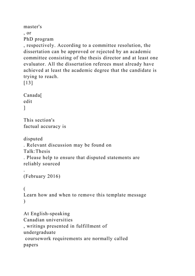 ThesisFrom Wikipedia, the free encyclopediaJump to navigat | DOCX ...