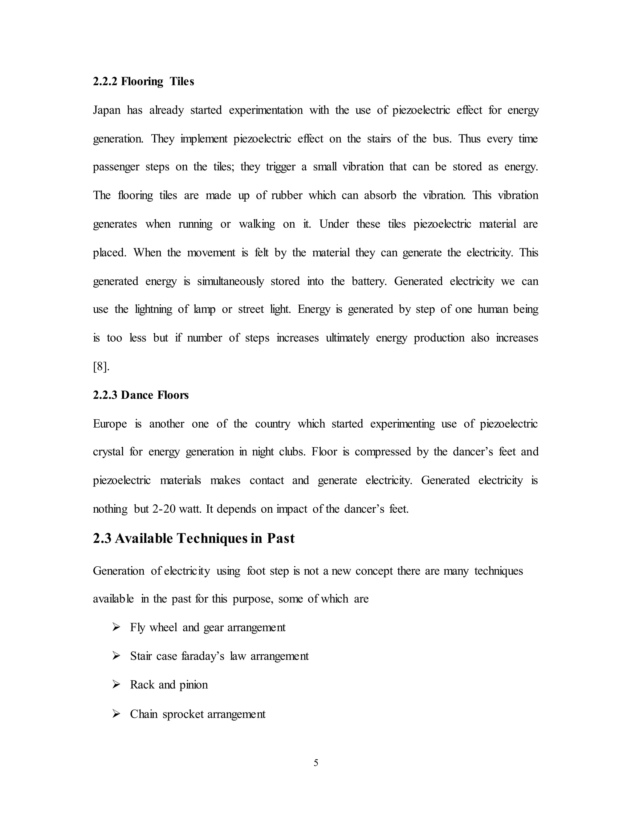 Thesis Of footstep Power Generation | DOCX
