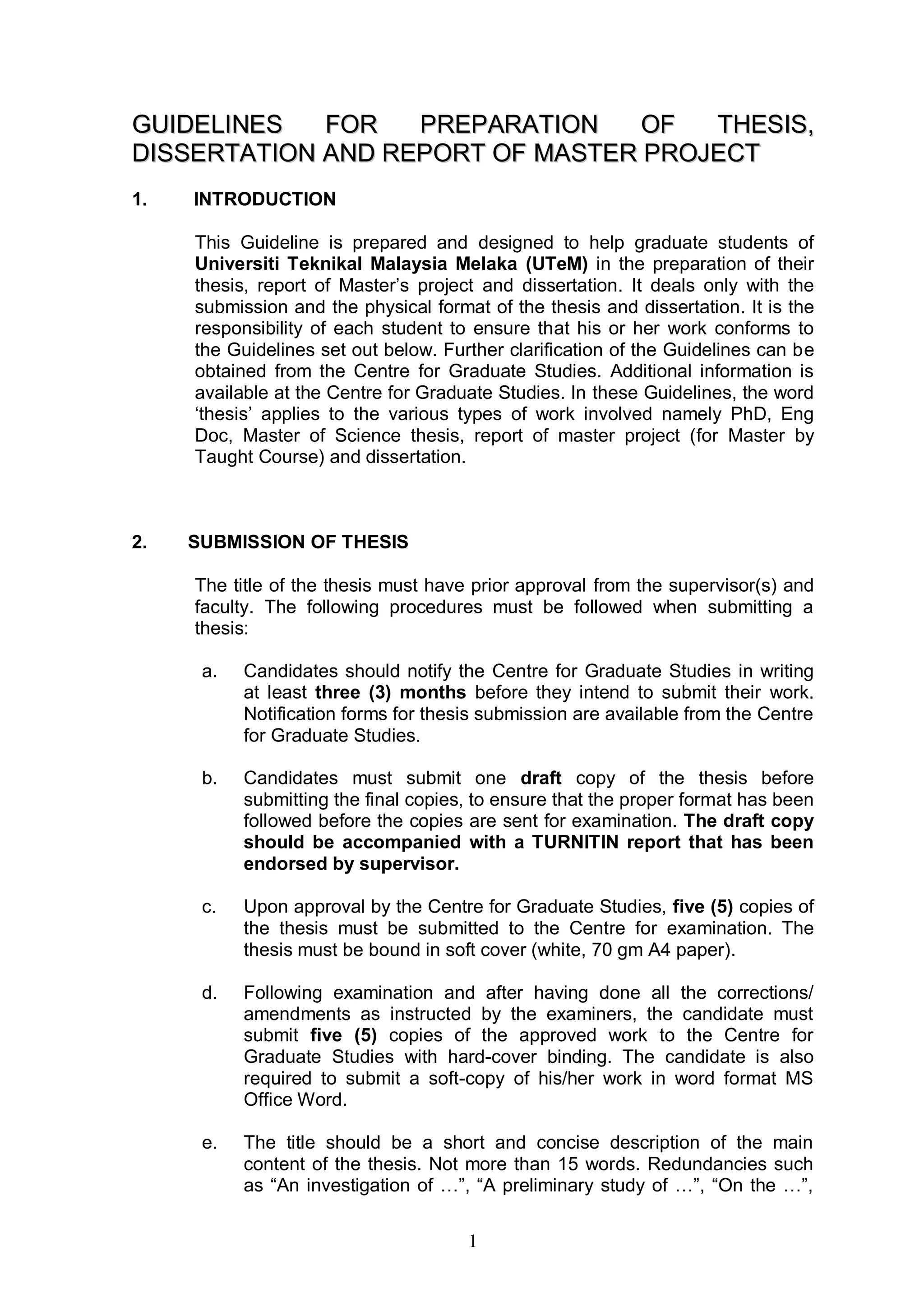 Thesis guidelines | PDF