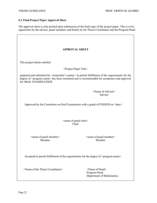 BSCS | BSIT Thesis Guidelines | PDF