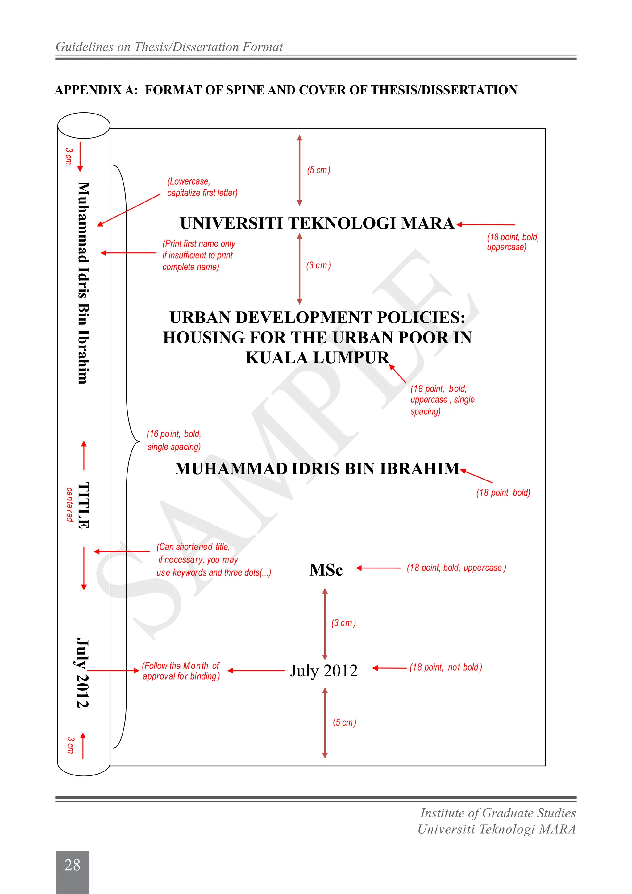 UITM Thesis Guidelines of Graduate Students | PDF