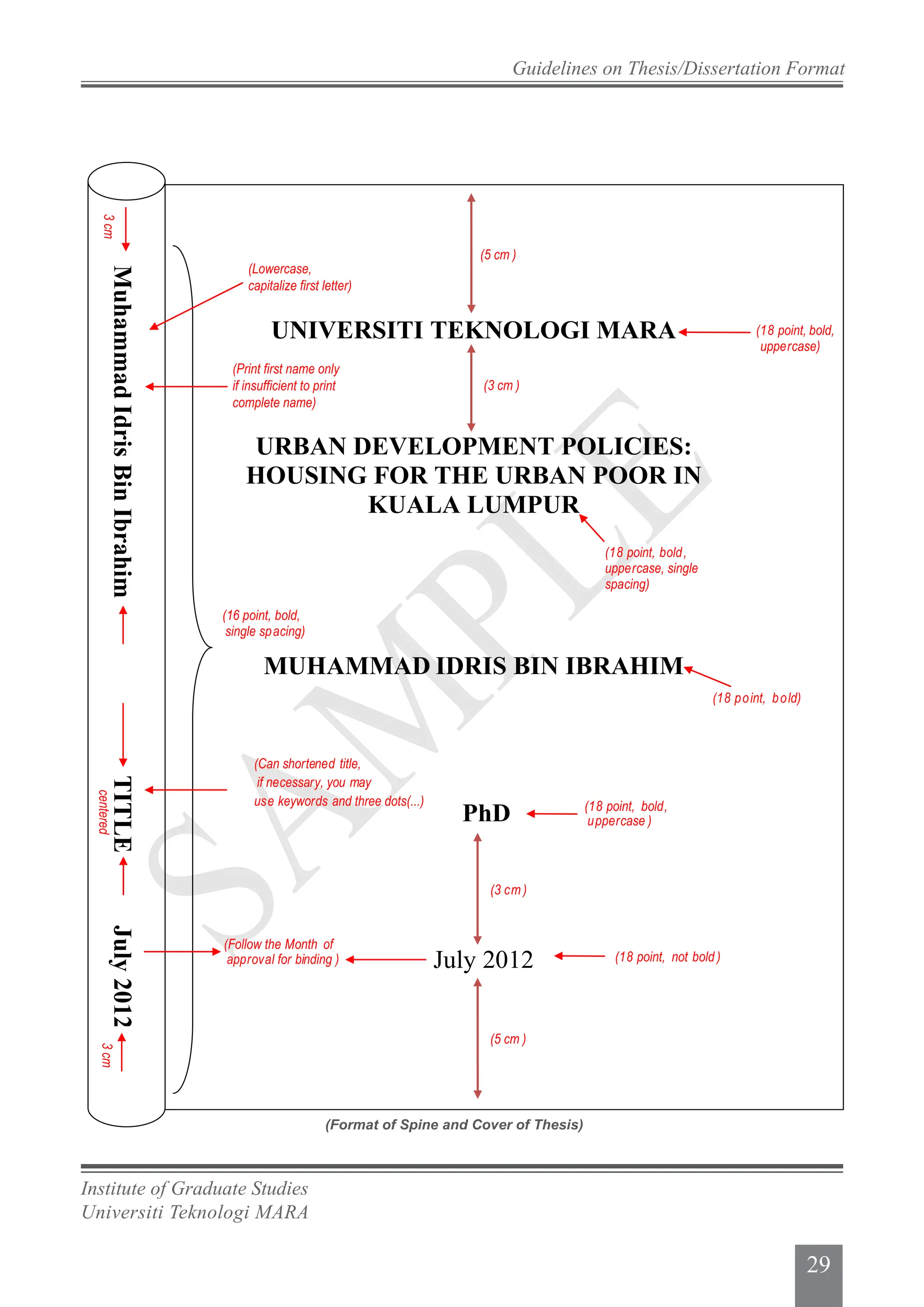 UITM Thesis Guidelines of Graduate Students | PDF