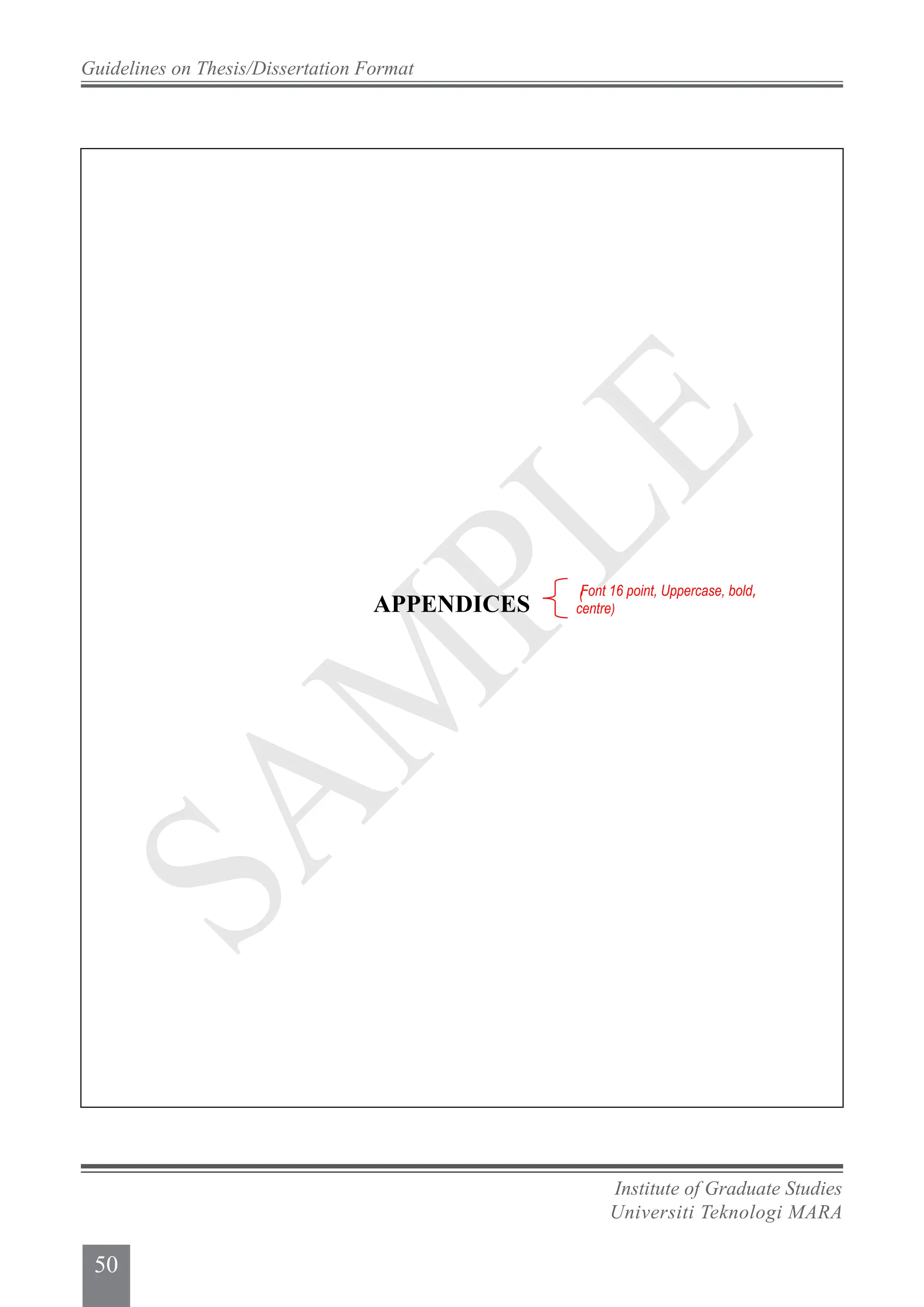 UITM Thesis Guidelines of Graduate Students | PDF