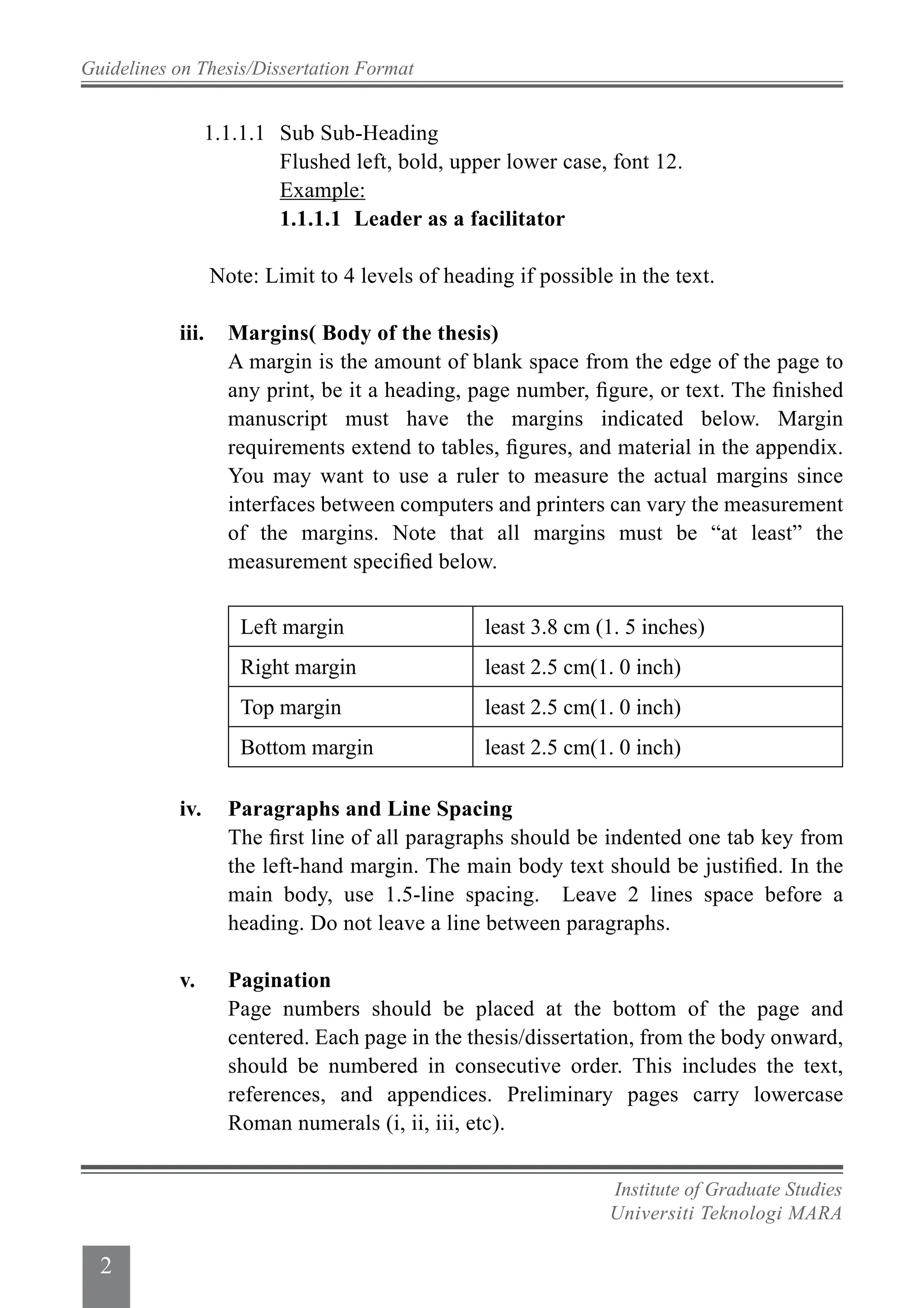 UITM Thesis Guidelines of Graduate Students | PDF