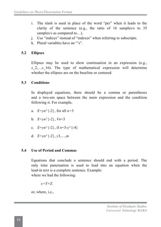UITM Thesis Guidelines of Graduate Students | PDF