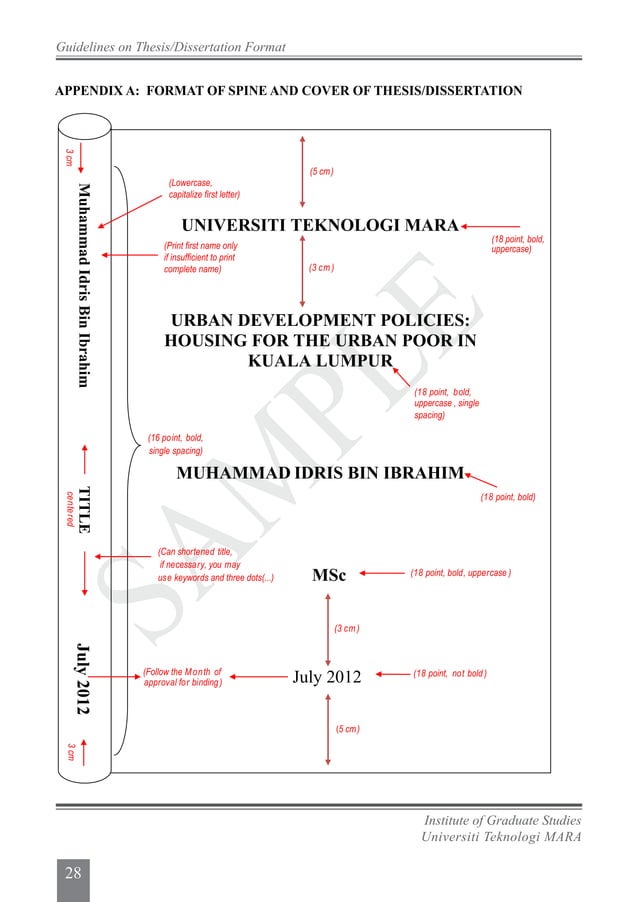 UITM Thesis Guidelines of Graduate Students | PDF