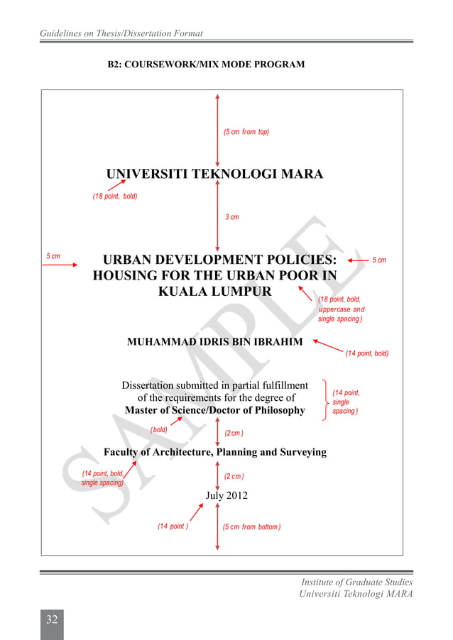 UITM Thesis Guidelines of Graduate Students | PDF