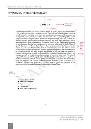 UITM Thesis Guidelines of Graduate Students | PDF