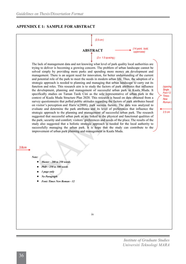 UITM Thesis Guidelines of Graduate Students | PDF