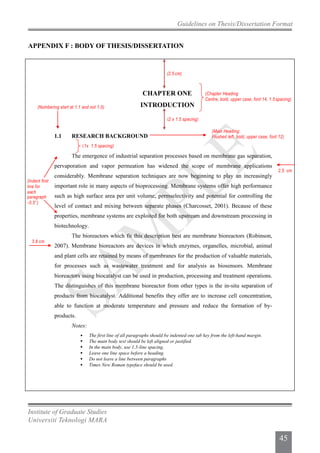 UITM Thesis Guidelines of Graduate Students | PDF