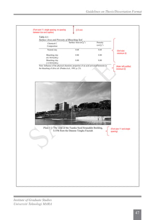UITM Thesis Guidelines of Graduate Students | PDF