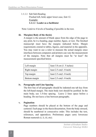UITM Thesis Guidelines of Graduate Students | PDF