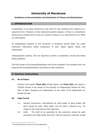 Thesis Guide Lines.pdf | Postgraduate Education | College Education