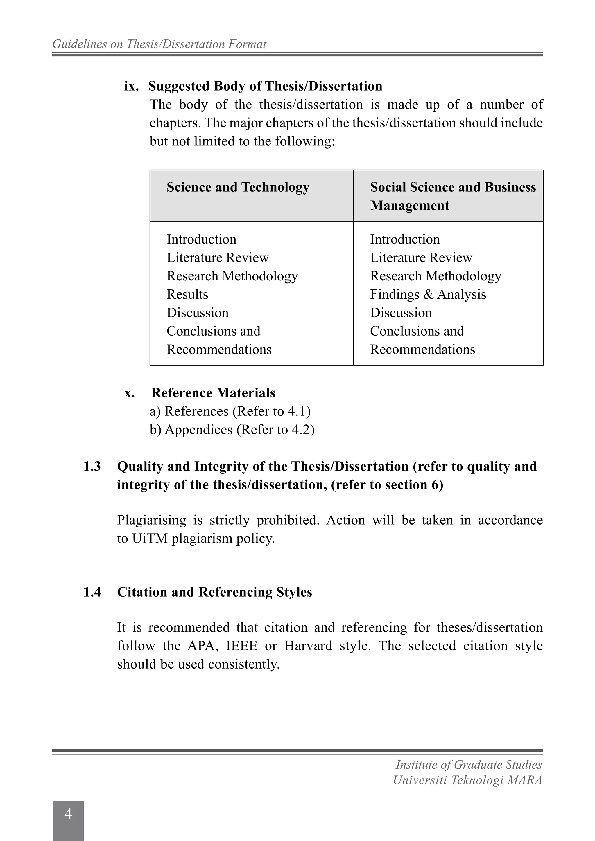 UiTM Thesis guidelines 2013 | PDF