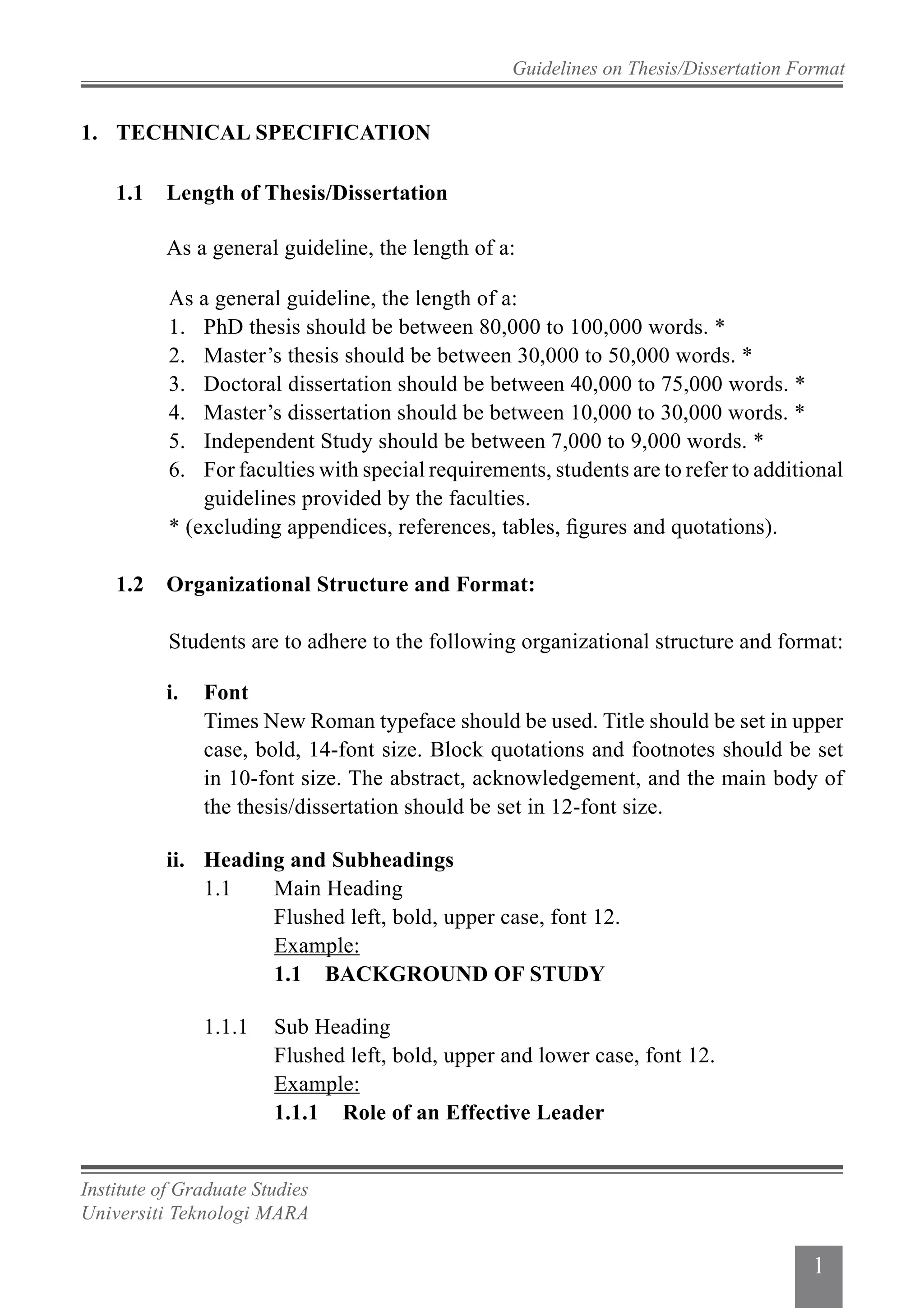 UiTM Thesis guidelines 2013 | PDF