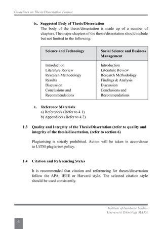 UiTM Thesis guidelines 2013 | PDF