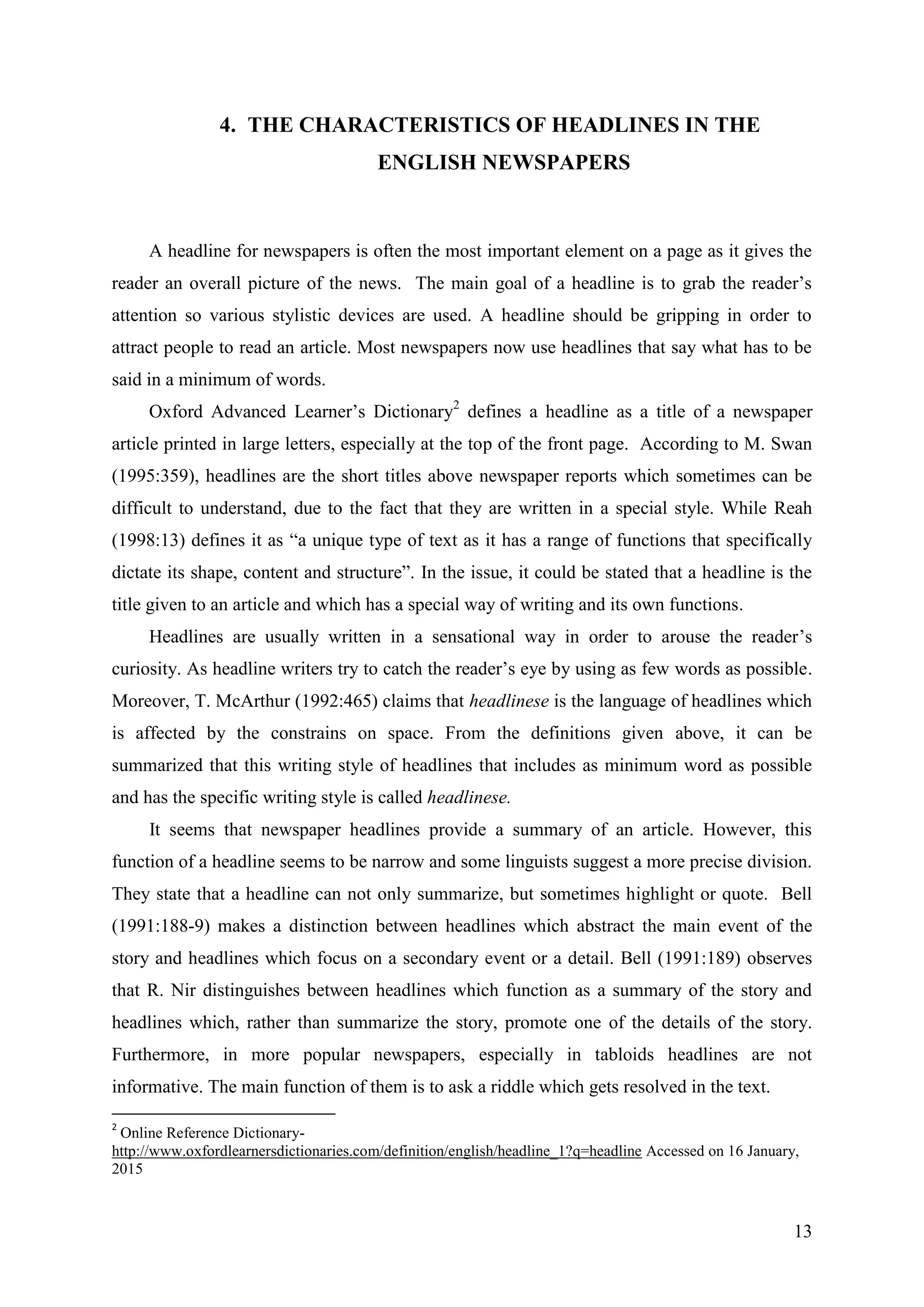 Thesis language of newspaper.. | PDF