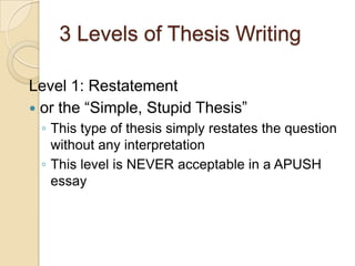 Thesis levels | PPTX