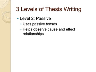 Thesis levels | PPTX