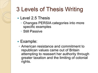 Thesis levels | PPTX