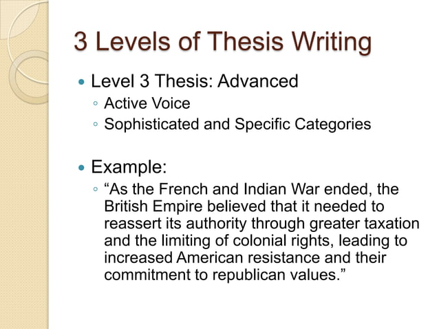 Thesis levels | PPTX