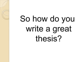 Thesis levels | PPTX
