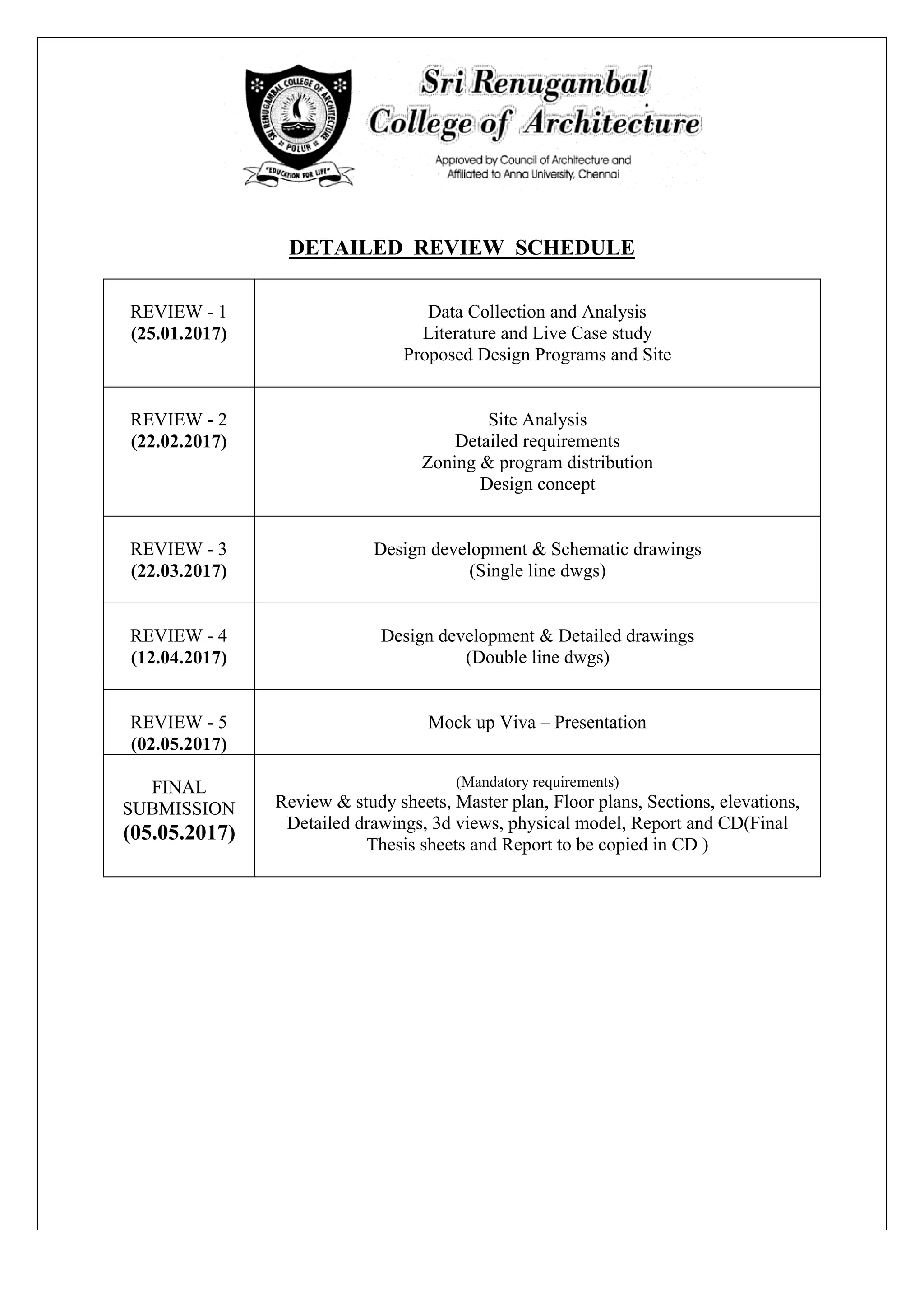 Thesis log paper and schedule | PDF