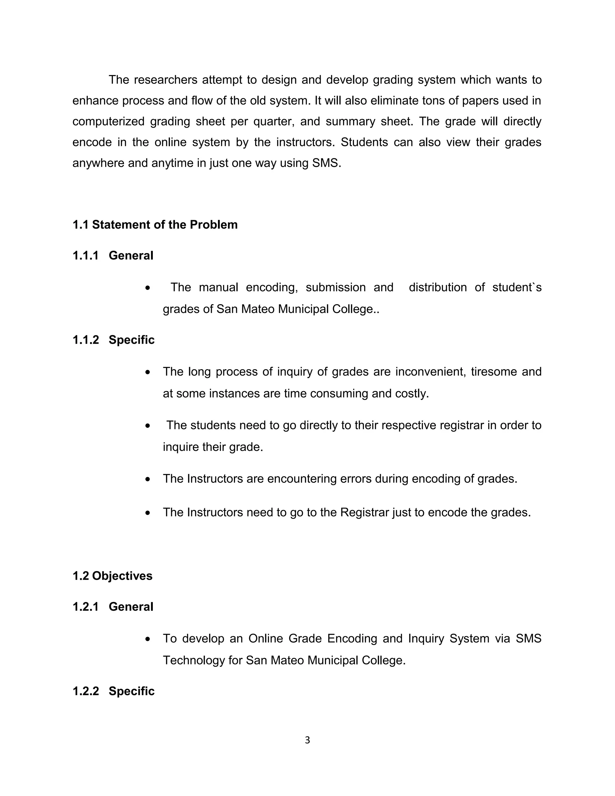 Thesis in IT Online Grade Encoding and Inquiry System via SMS ...