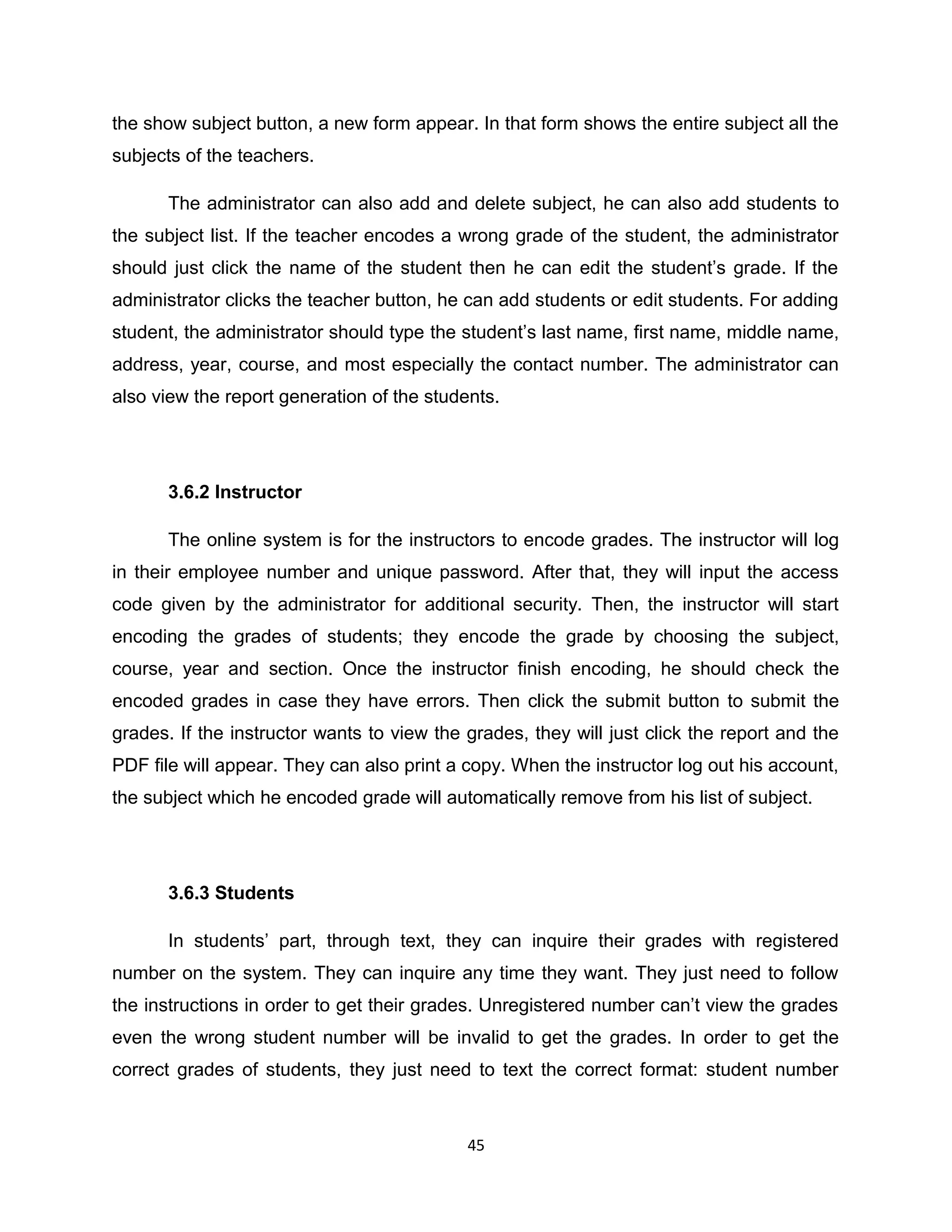 Thesis in IT Online Grade Encoding and Inquiry System via SMS Technology | DOC