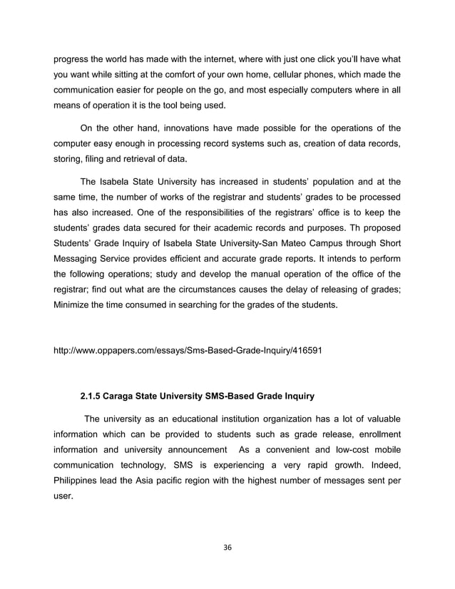 Thesis in IT Online Grade Encoding and Inquiry System via SMS Technology | DOC | Education ...