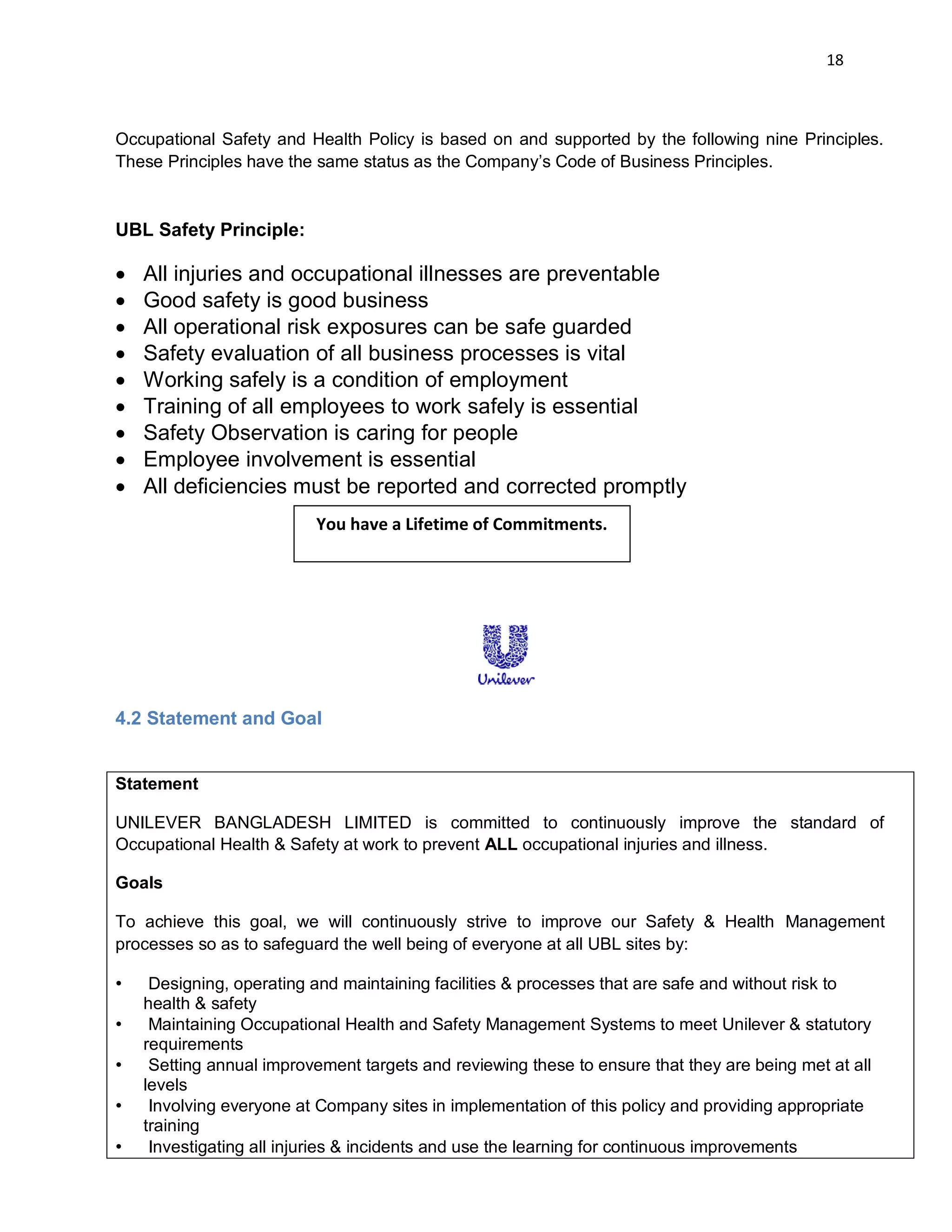 Employee Safety, Health and Environment Functions of Unilever ...