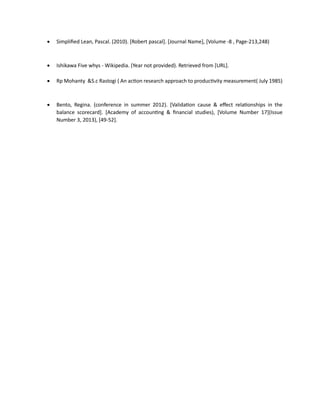 From Concept to reality : Implementing Lean Managements DMAIC ...