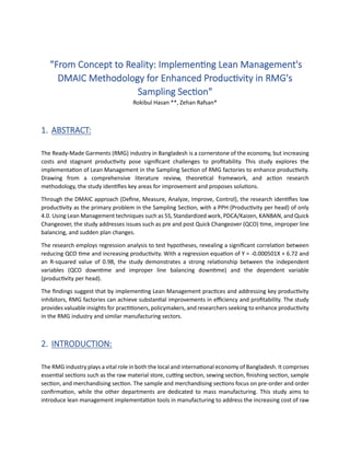 From Concept to reality : Implementing Lean Managements DMAIC ...
