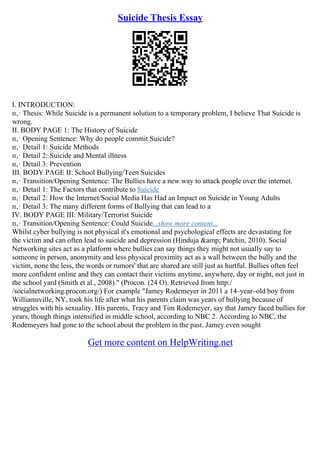 Thesis Persuasive Essay | PDF