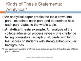 Writing Skill: How to write a thesis statement? | PPTX