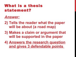 How to Write a Thesis Statement! | PPT