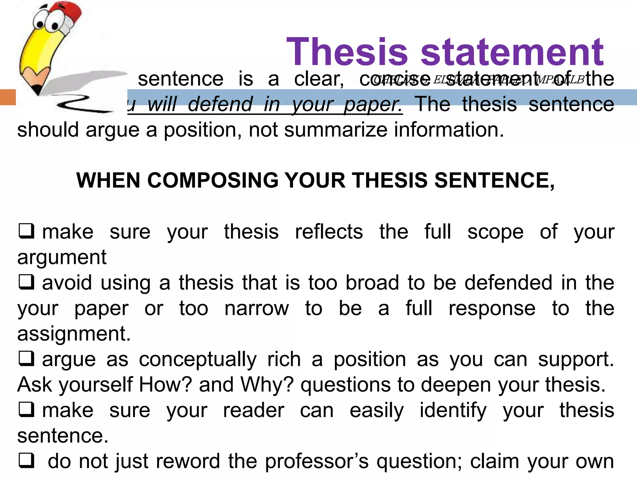 Thesis writing | PPTX