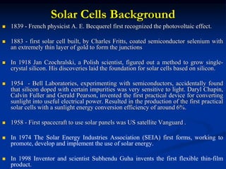 SOLAR PV INFORMATION AND FACTS | PPTX