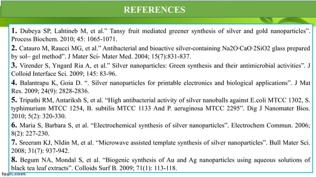 Green Synthesis Characterization Of Moringa Oleifera Leaf Extract
