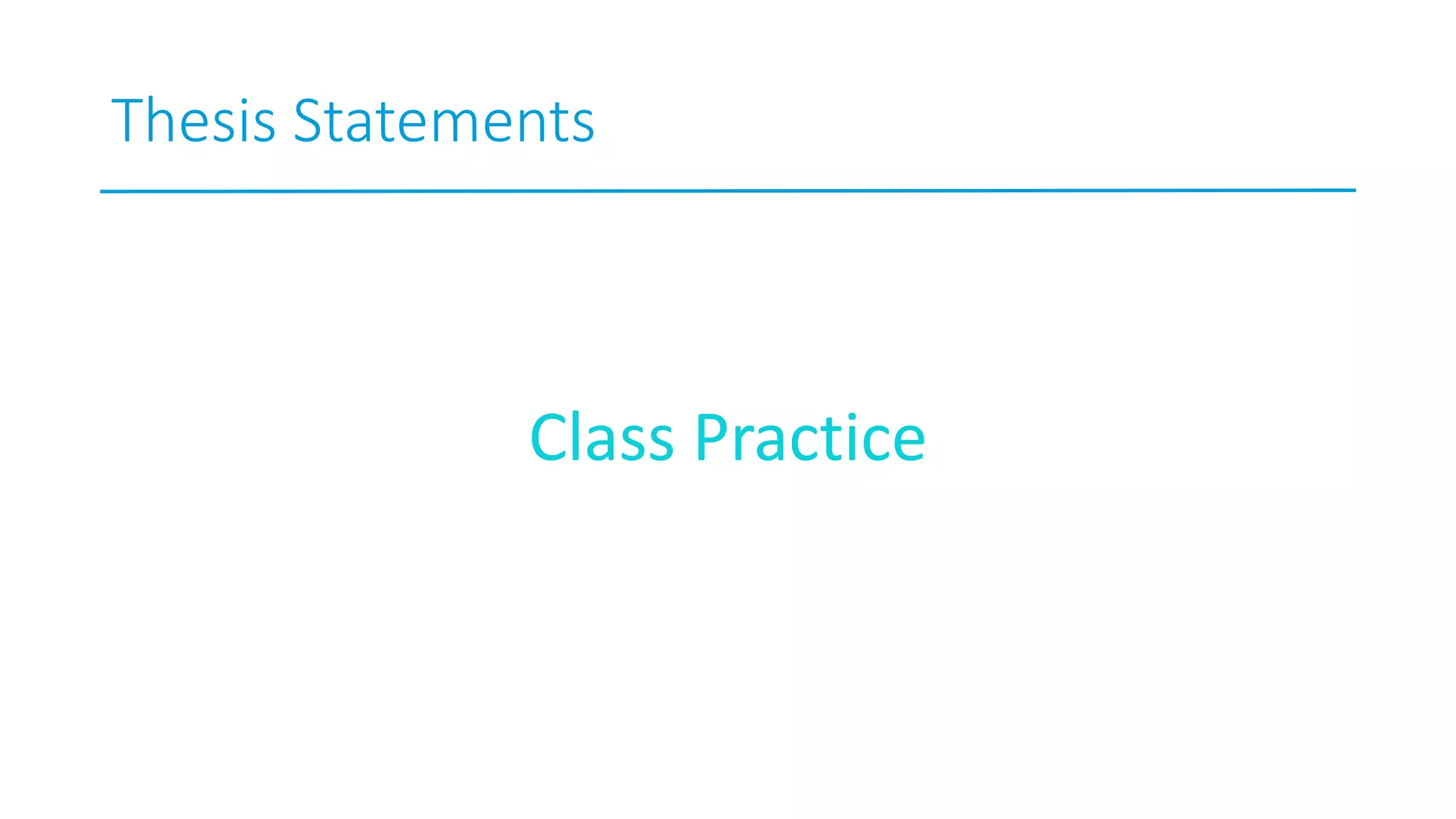Drafting a Thesis Statement | PPT