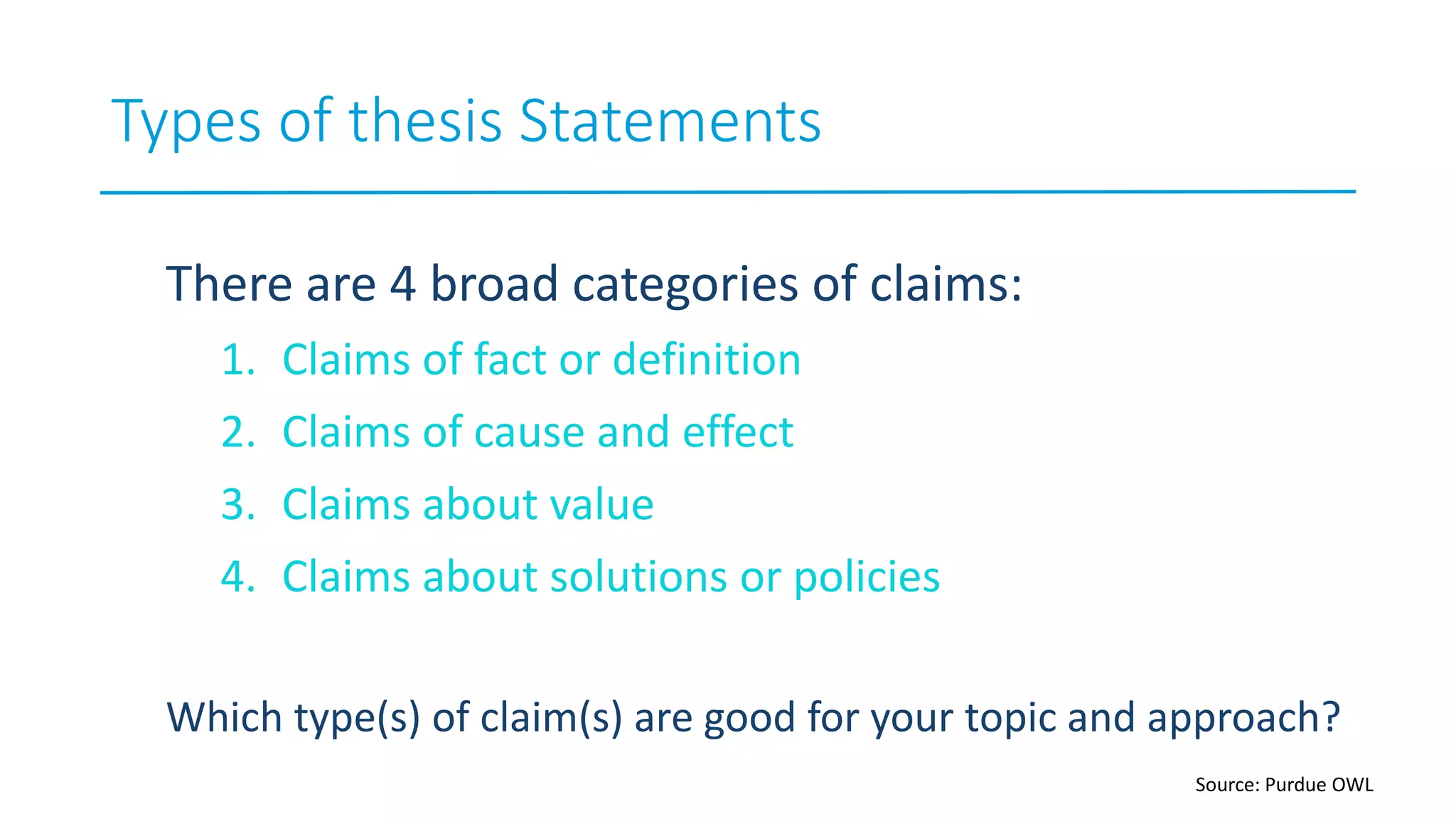 Drafting a Thesis Statement | PPT