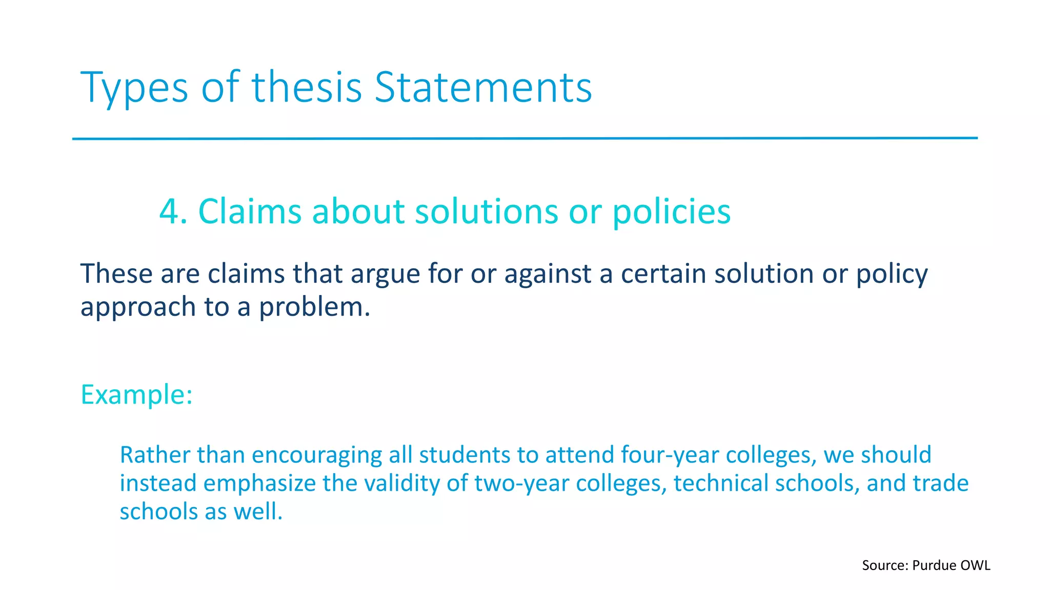 Drafting a Thesis Statement | PPT