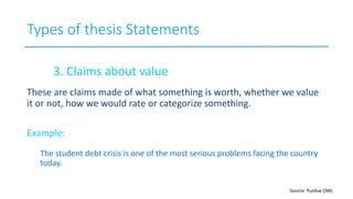 Drafting a Thesis Statement | PPT