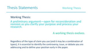 Drafting a Thesis Statement | PPT