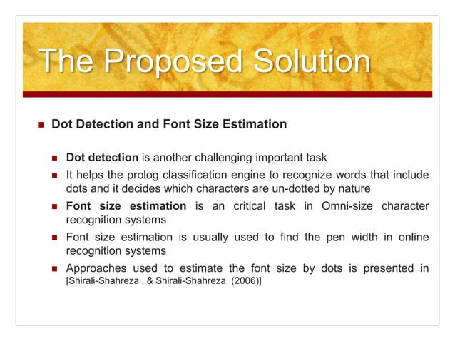 Offline Omni Font Arabic Optical Text Recognition System Using Prolog Classification Technique