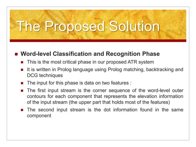 Offline Omni Font Arabic Optical Text Recognition System Using Prolog Classification Technique