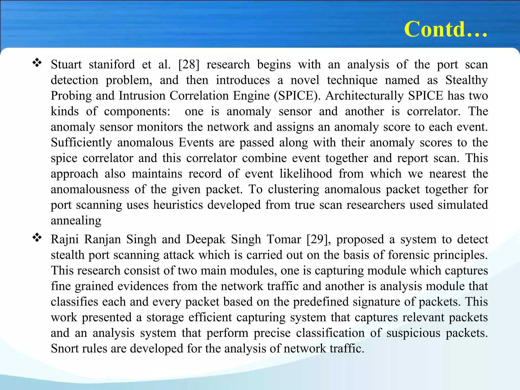 Detection of Idle Stealth Port Scan Attack in Network Intrusion Detection System using Snort | PPT